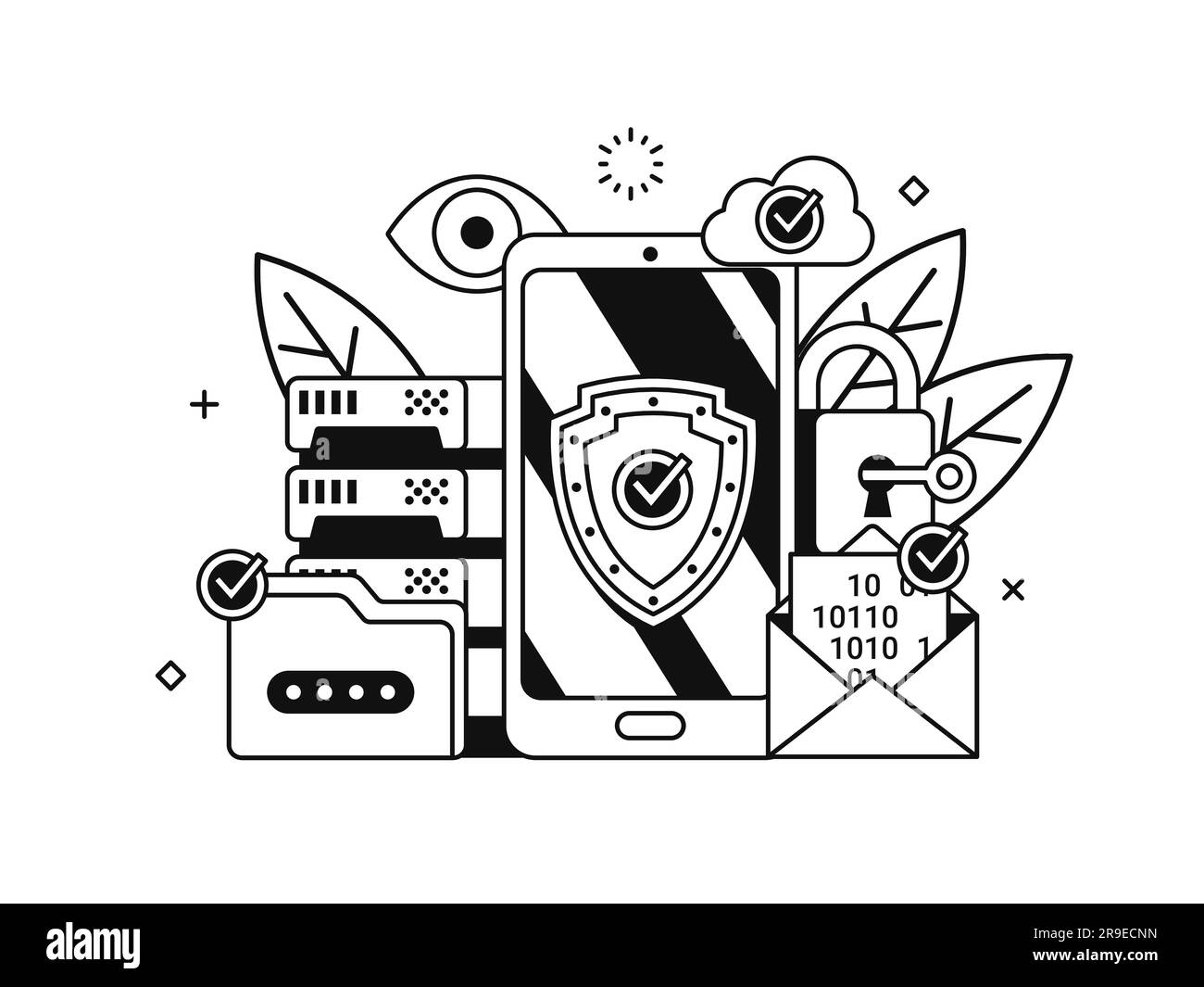 Cybersecurity Data Center Stock Vector Images Alamy 
