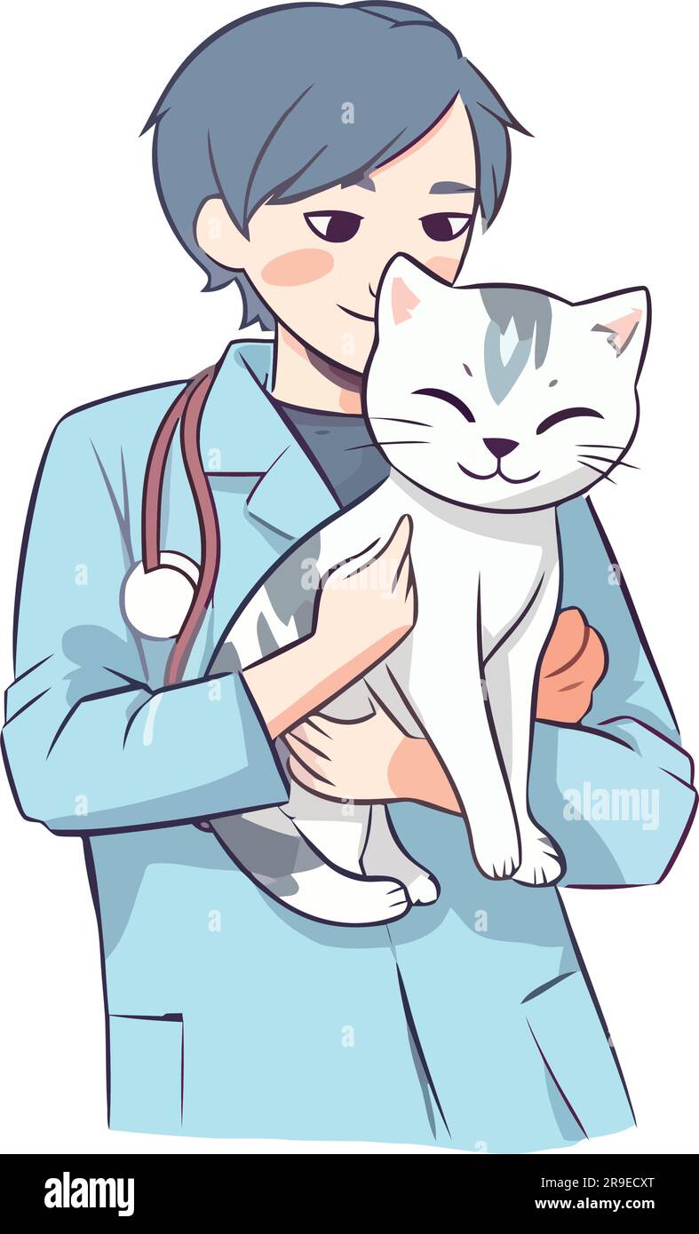 Businessman holding cat Stock Vector Images - Alamy