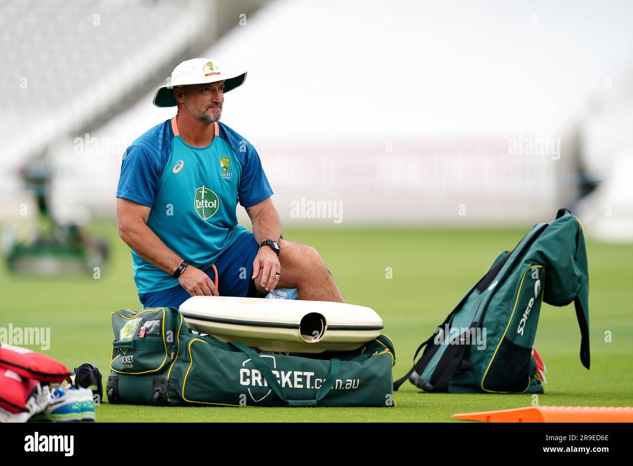 Australia coach Michael Di Venuto during a nets session at Lord's ...