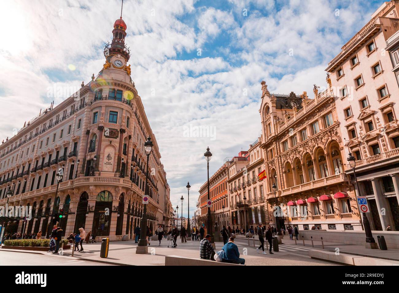 Madrid, Spain - FEB 19, 2022: The Four Seasons Hotel at the Plaza de ...