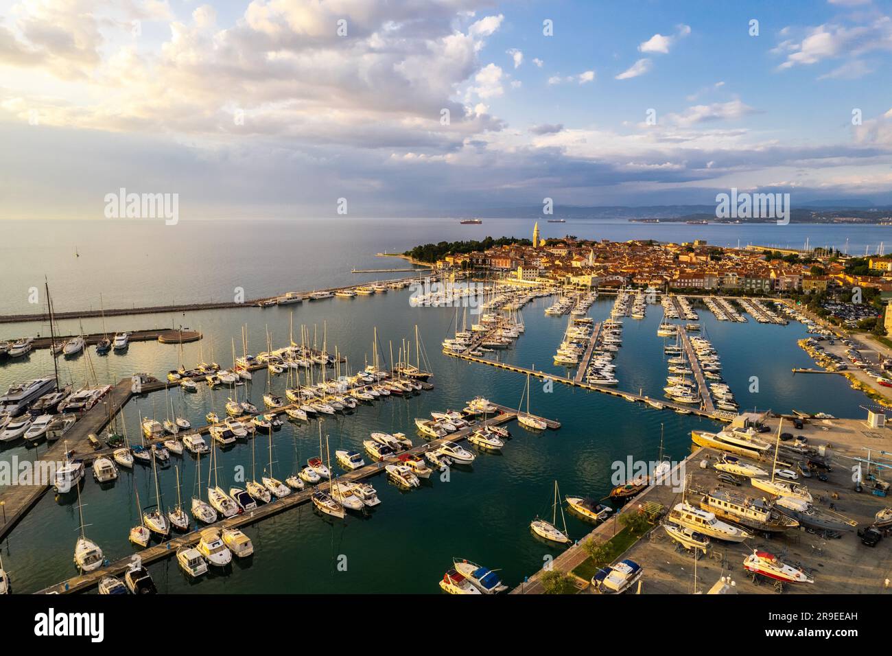 Izola townscape on the Adriatic coast of the Istrian peninsula in ...