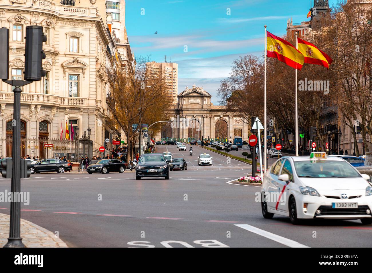 Madrid, Spain-Feb 19, 2022: The Puerta de Alcala is a Neo-classical ...