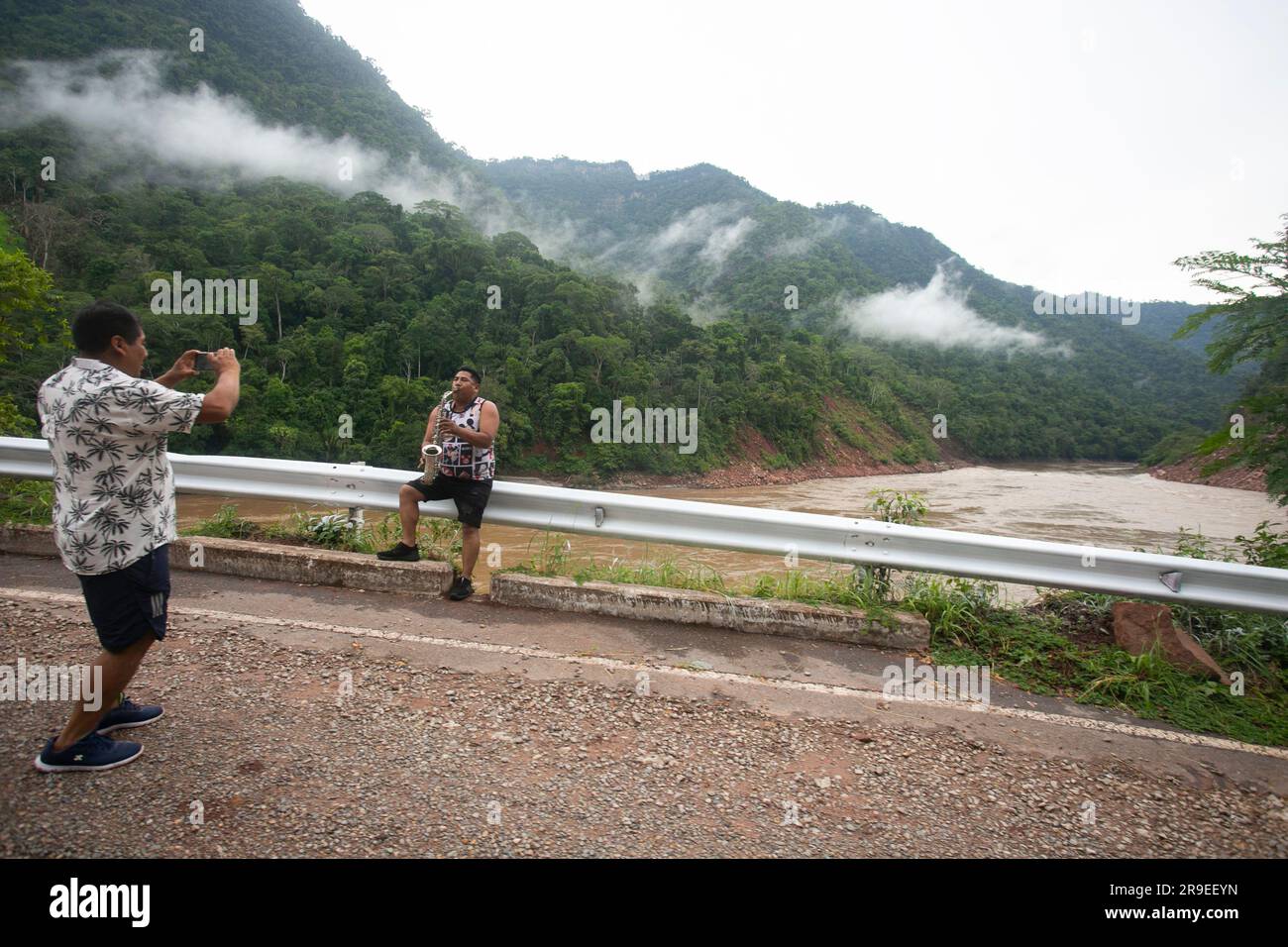 Road from the City of Tarapoto to the town of Chazuta in the Peruvian ...