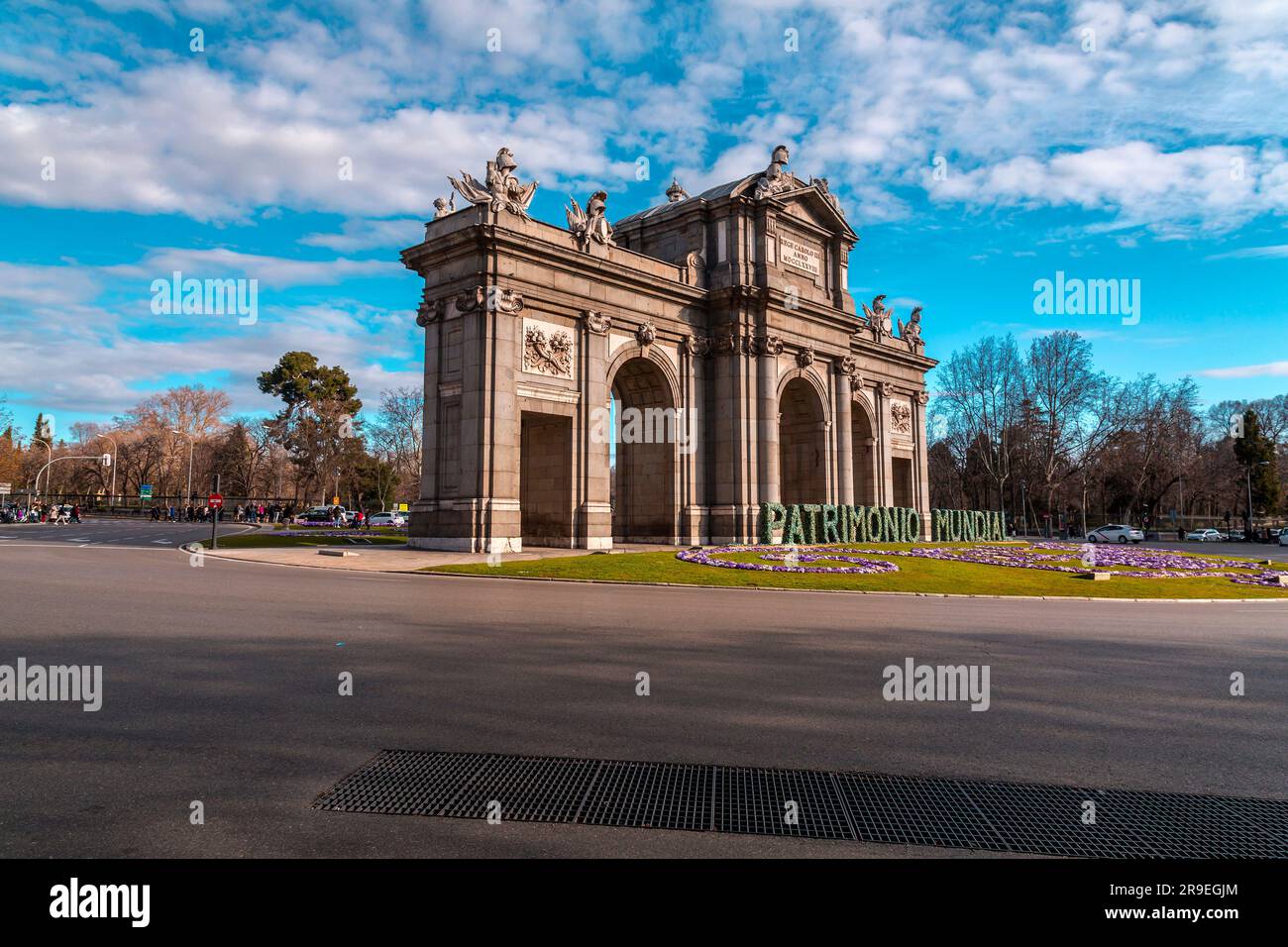 Madrid, Spain-Feb 19, 2022: The Puerta de Alcala is a Neo-classical ...