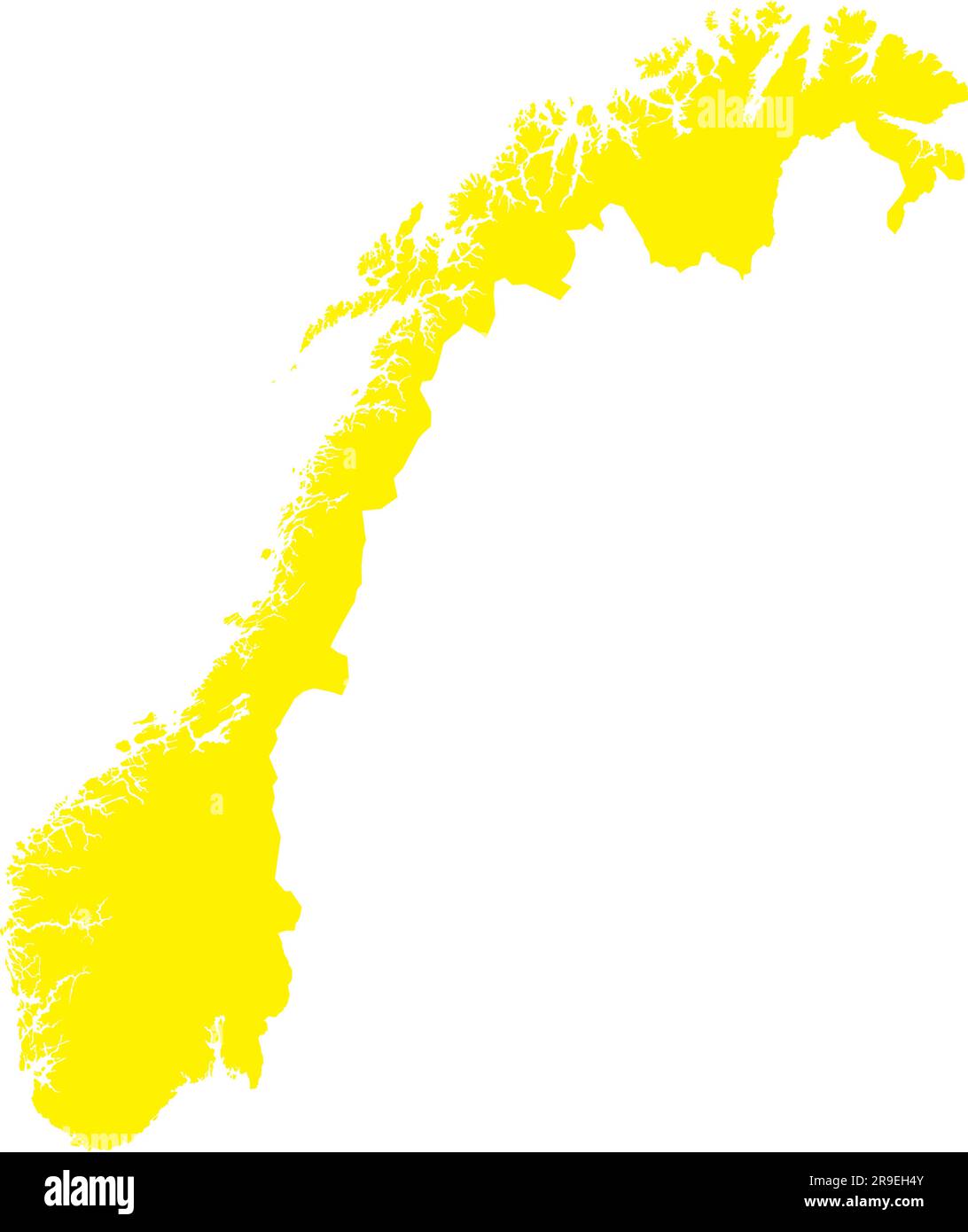 YELLOW CMYK color map of NORWAY Stock Vector Image & Art - Alamy