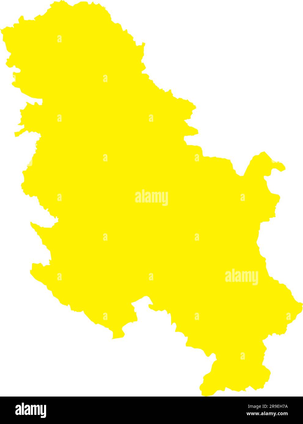 YELLOW CMYK color map of SERBIA (without KOSOVO Stock Vector Image ...