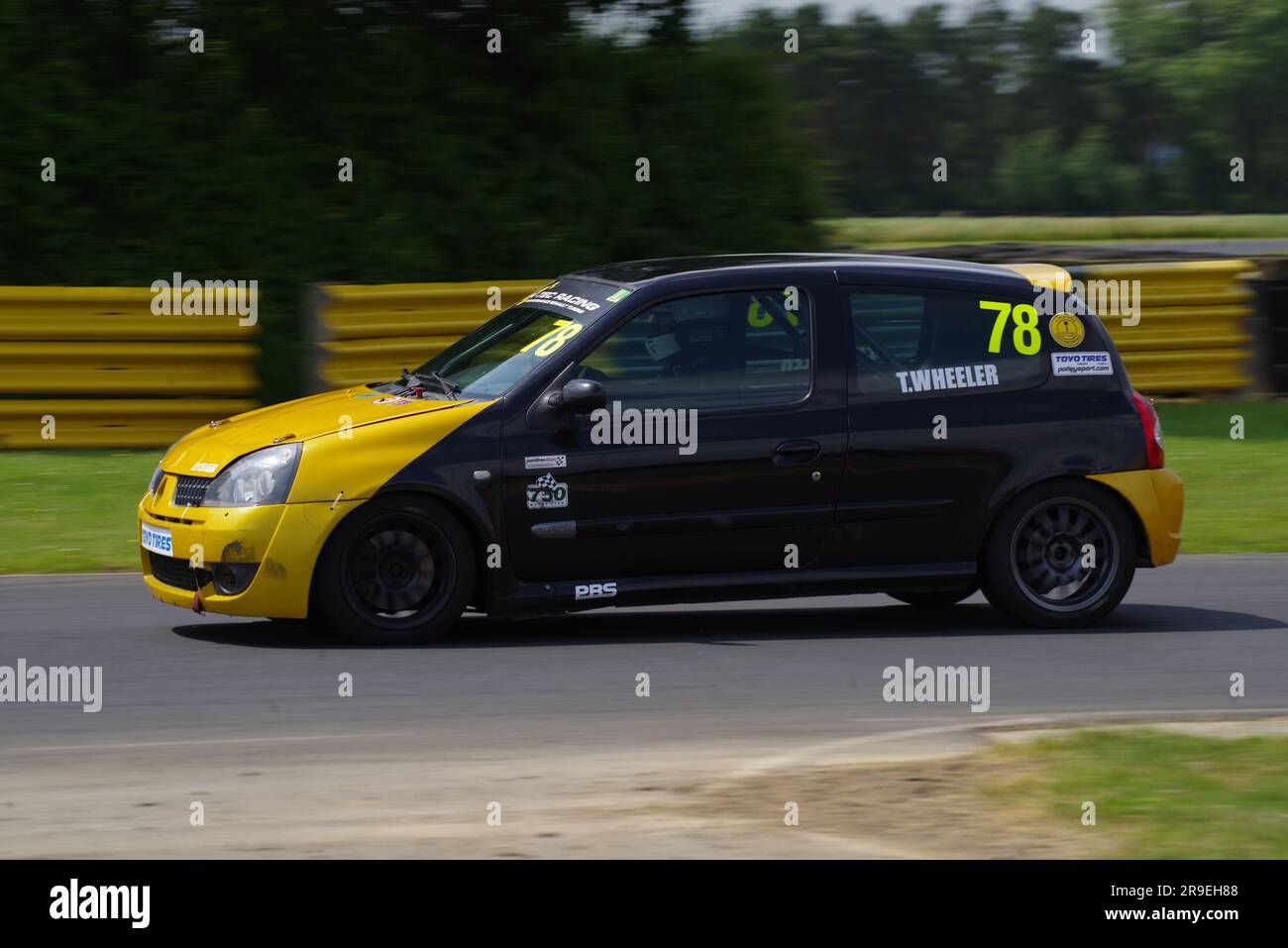 Dalton on Tees, 25 June 2023. Thomas Wheeler driving a Renault Clio in ...