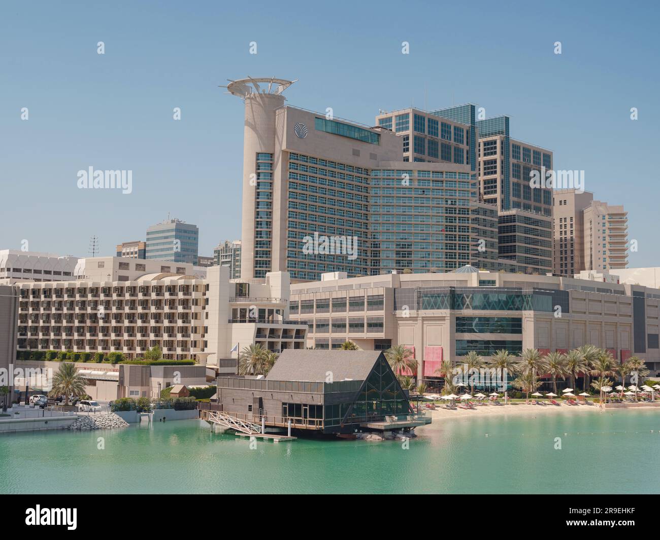 Abu Dhabi, UAE - March 19, 2023: Abu Dhabi Mall and Beach Rotana Hotel ...