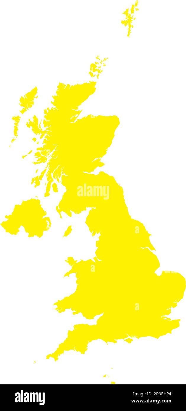 YELLOW CMYK color map of UNITED KINGDOM Stock Vector Image & Art - Alamy