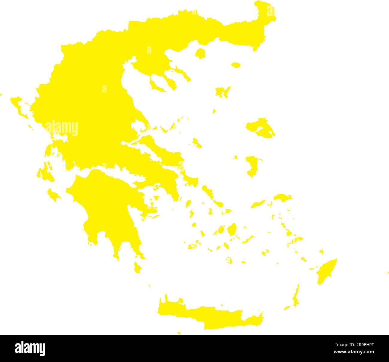 YELLOW CMYK color map of GREECE Stock Vector Image & Art - Alamy