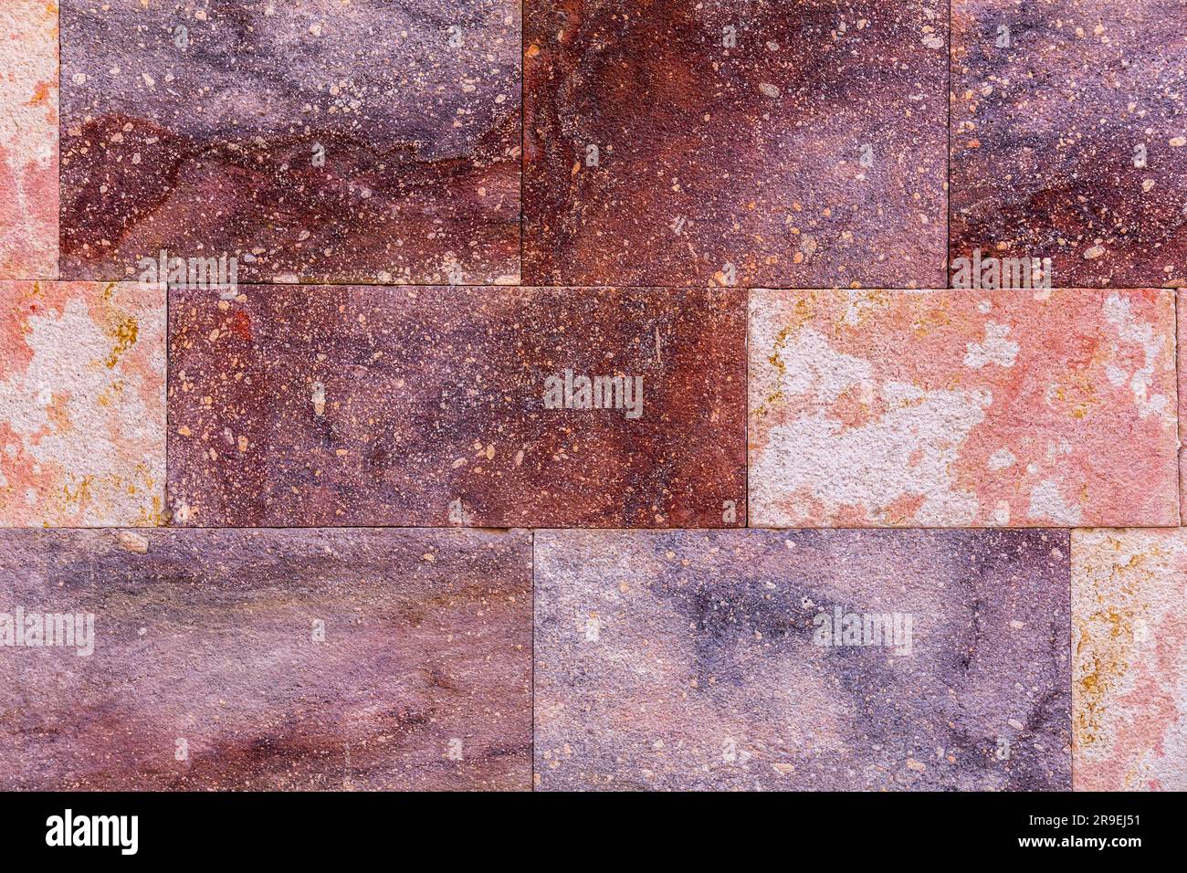 Natural stone tiled blocks close up texture background, textured and ...