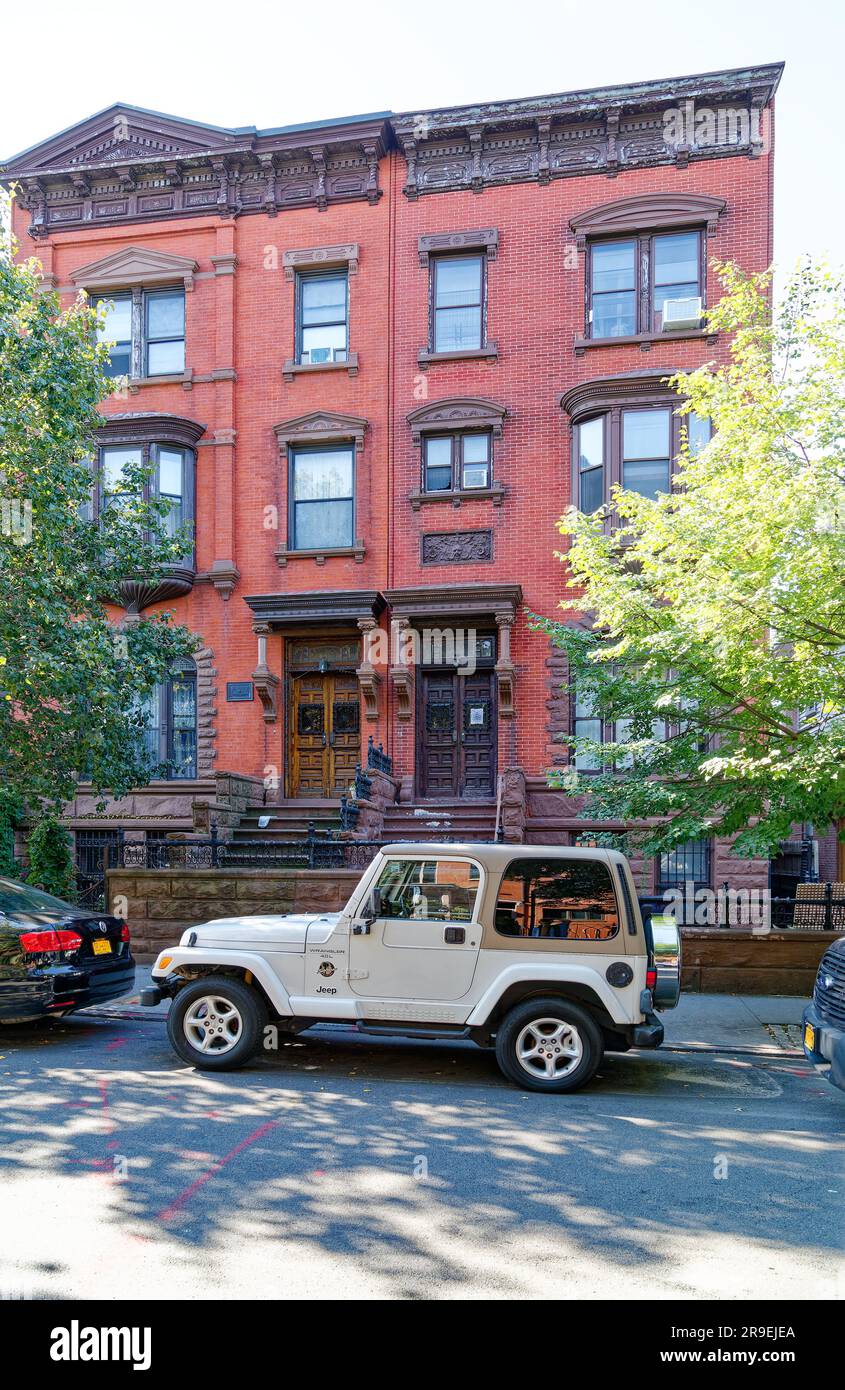 120 and 122 Milton Avenue are brick-and-stone row houses in the ...