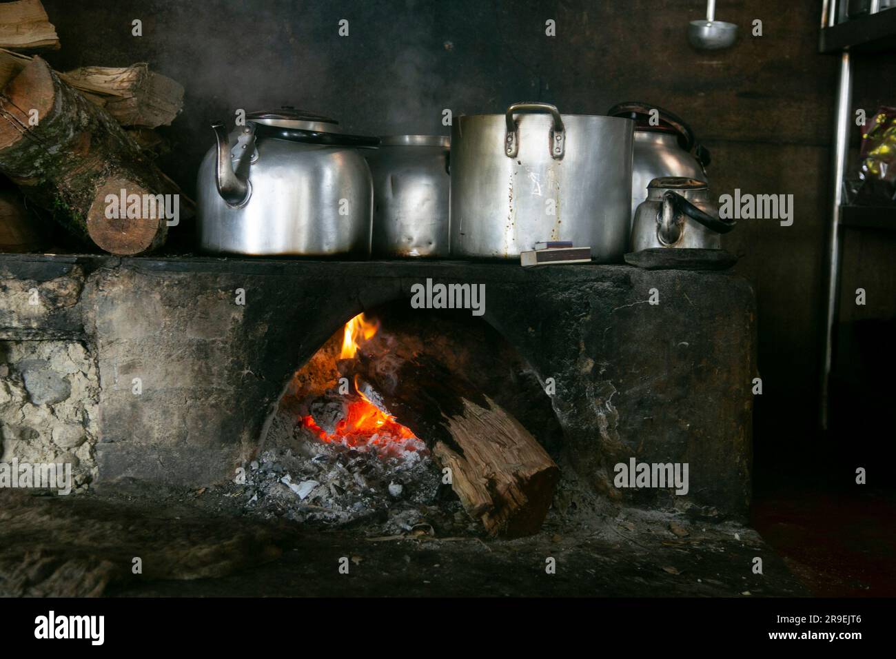 Kitchen of a house in the Peruvian Amazon jungle near the city of ...
