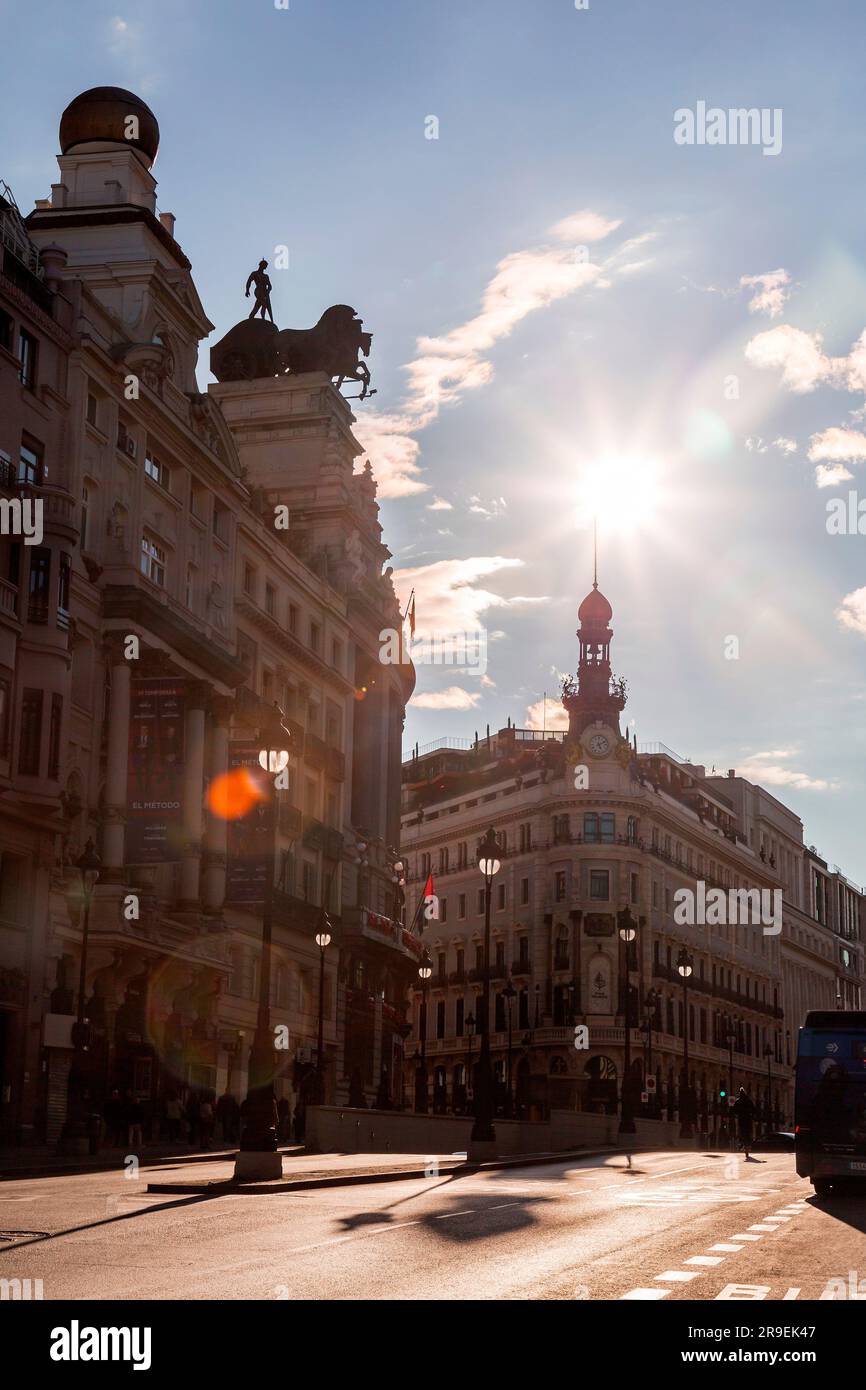 Madrid, Spain - FEB 19, 2022: The Four Seasons Hotel at the Plaza de ...