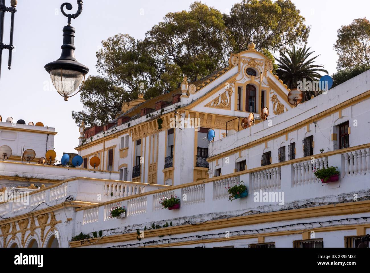 Typical Spanish house from the colonial times in downtown Tangier ...