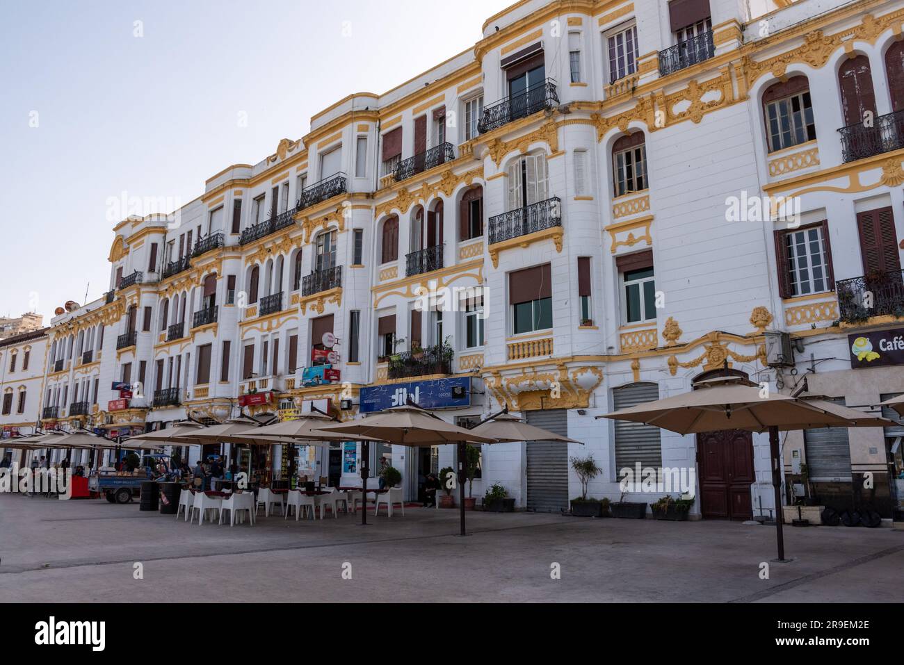 Typical Spanish house from the colonial times in downtown Tangier ...