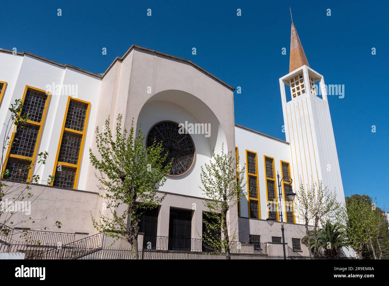 The catholic cathedral of the Holy Spirit in the city center of Tangier ...