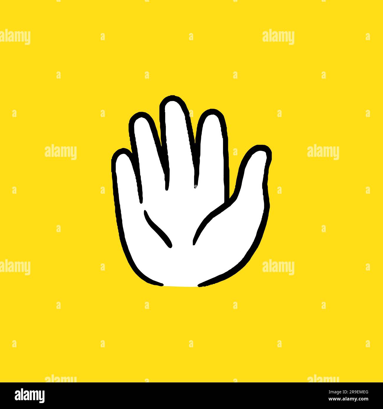 Five Fingers Hand Sign. Detailed Drawing - vector Stock Vector Image ...