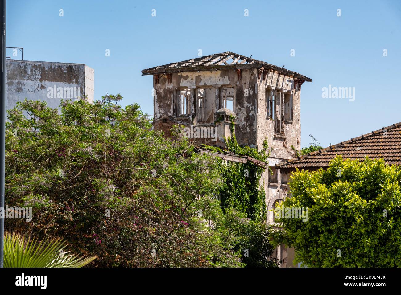 Old abandoned villa in the wealthy Marshan district of Tangier, Morocco ...