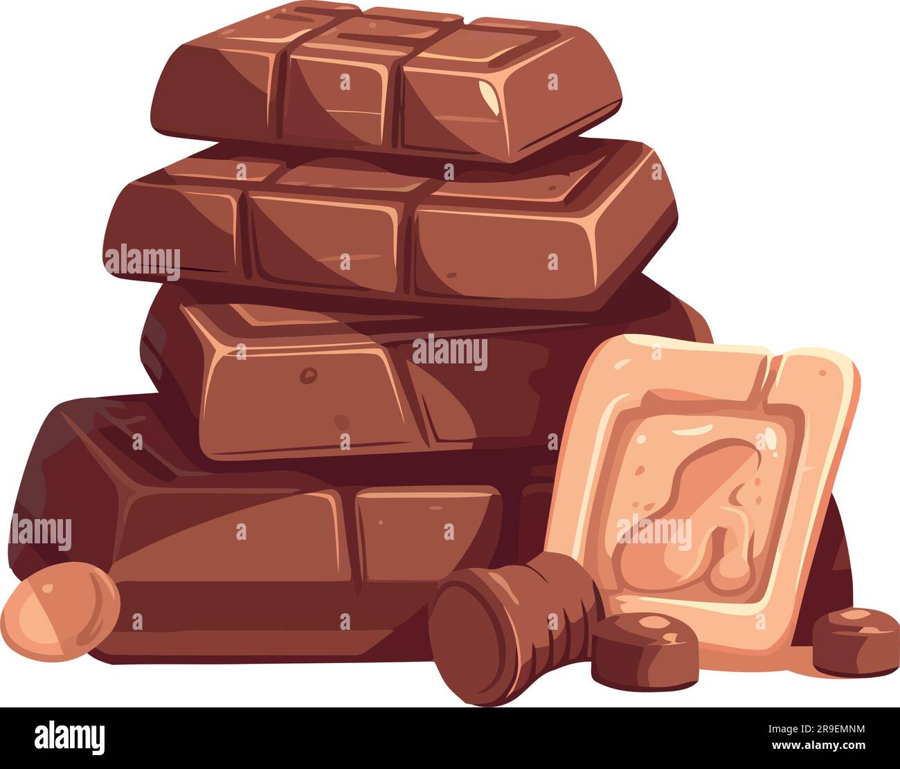 Chocolate bar stacks over white Stock Vector Image & Art - Alamy