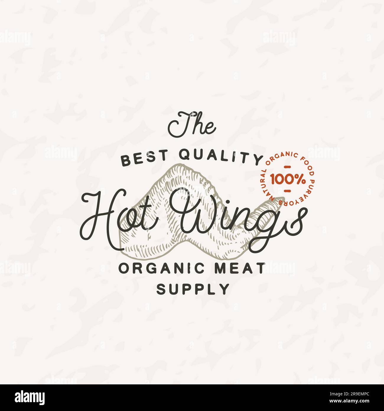 Poultry Vintage Vector Label Logo Template. Engraving Style Meat ...