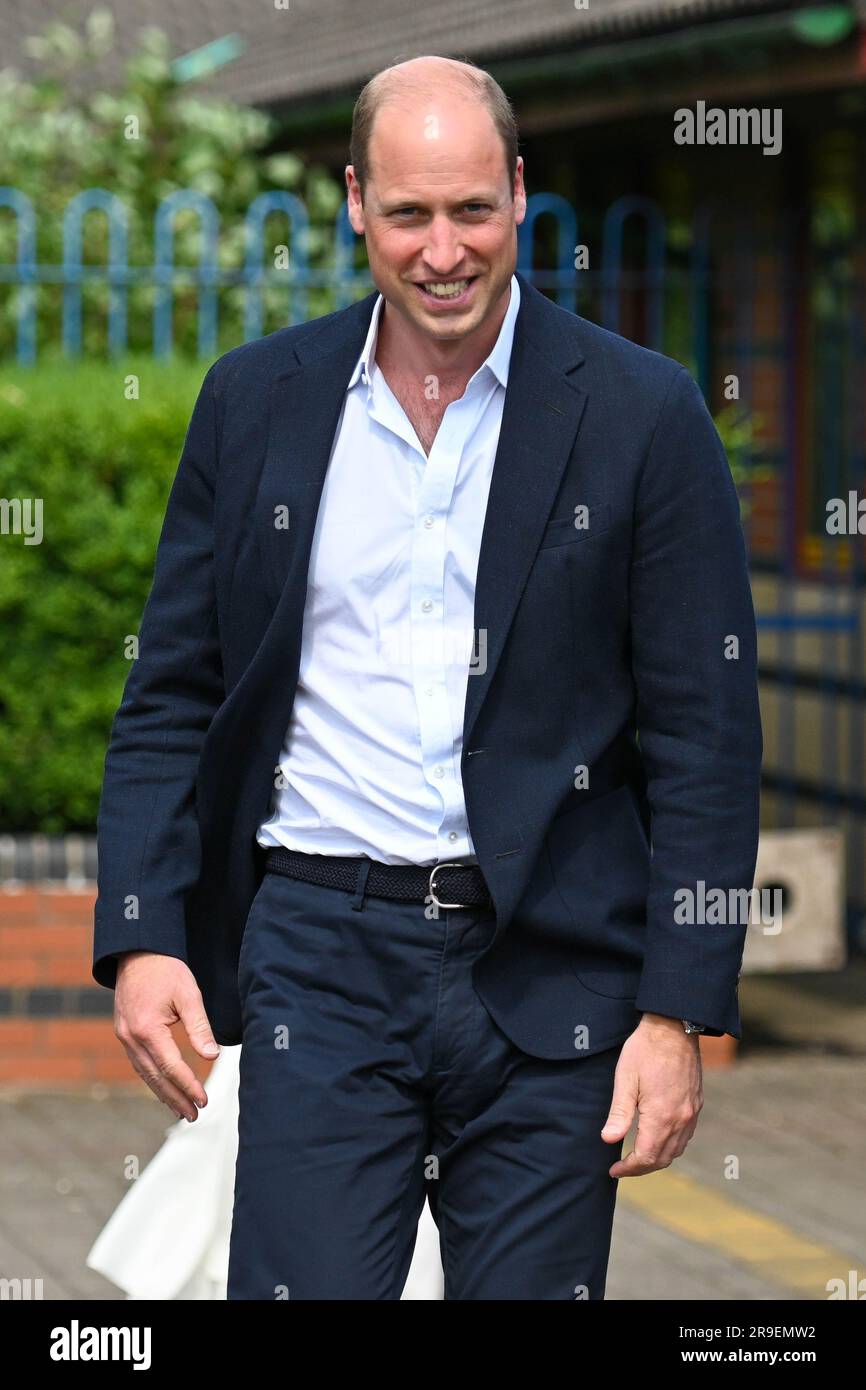 The Prince of Wales during a visit to Maindee Primary School in Newport ...