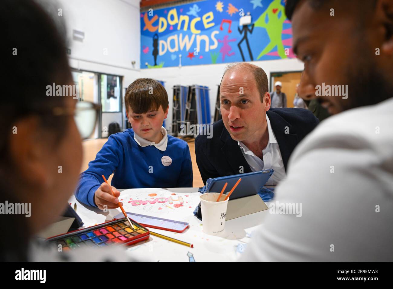 The Prince of Wales during a visit to Maindee Primary School in Newport ...