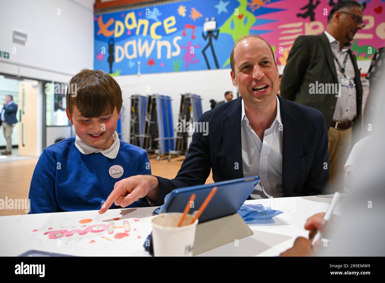 The Prince of Wales during a visit to Maindee Primary School in Newport ...