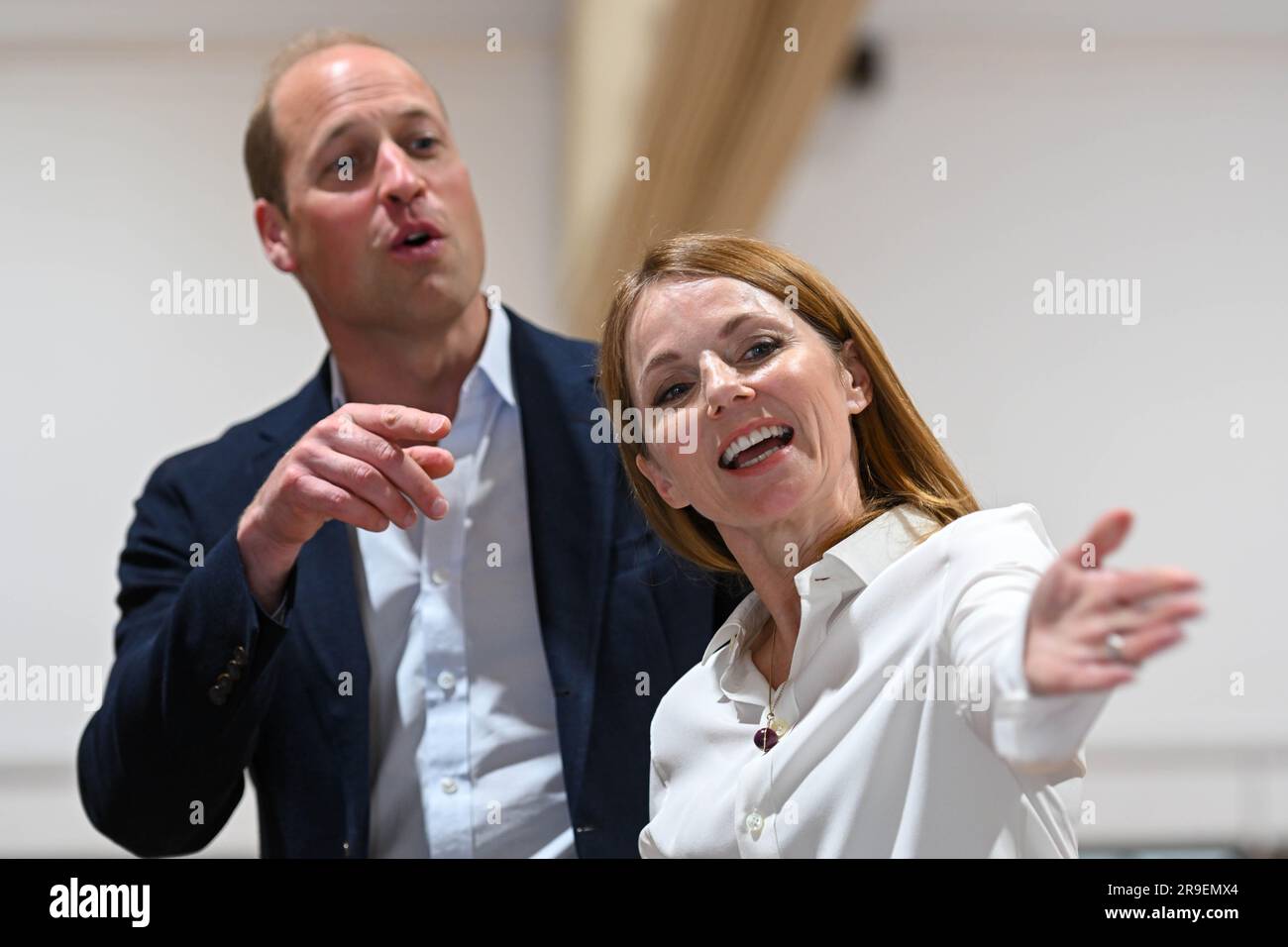 The Prince of Wales and Geri Horner during a visit to Maindee Primary ...