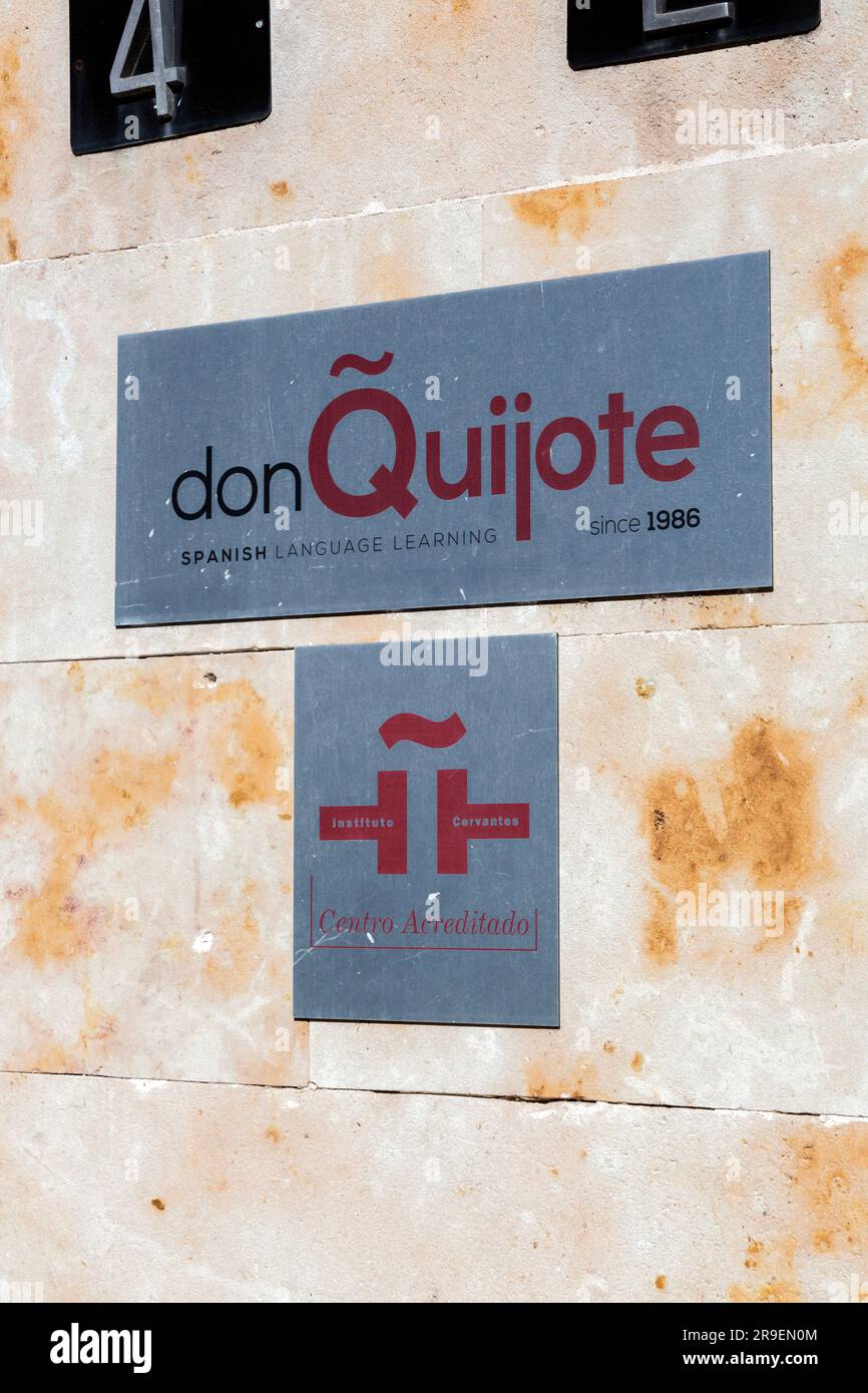 Salamanca, Spain-FEB 20, 2022: Signage of Don Quijote Spanish Language ...