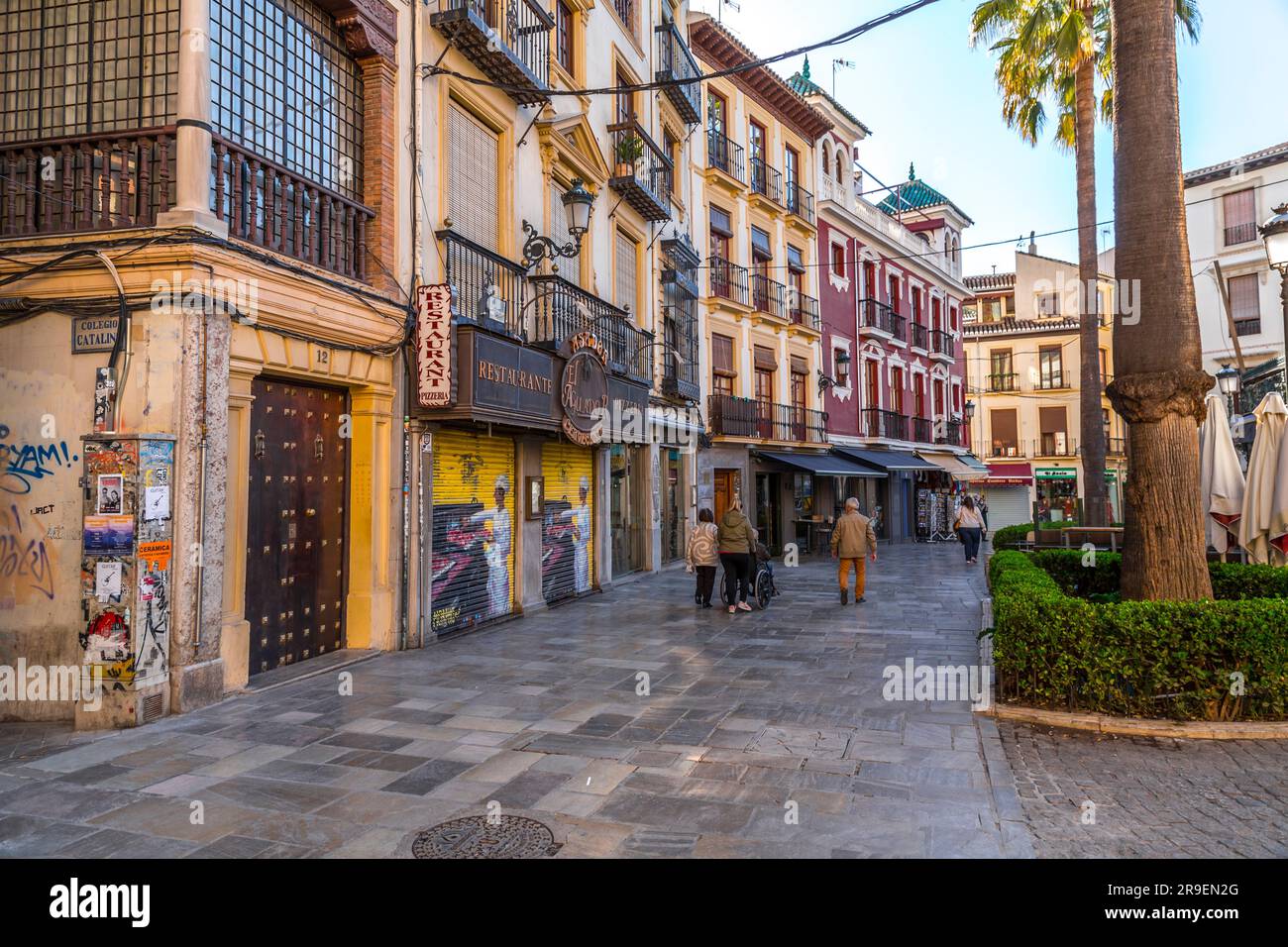 Granada, Spain - February 22, 2022: Generic architecture and street ...