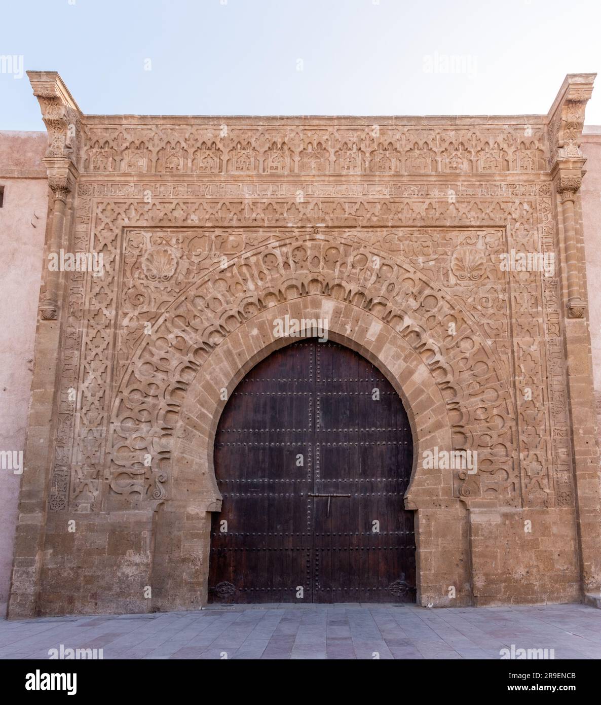 Ancient wall and main gate of the famous Kasbah of the Udayas in ...