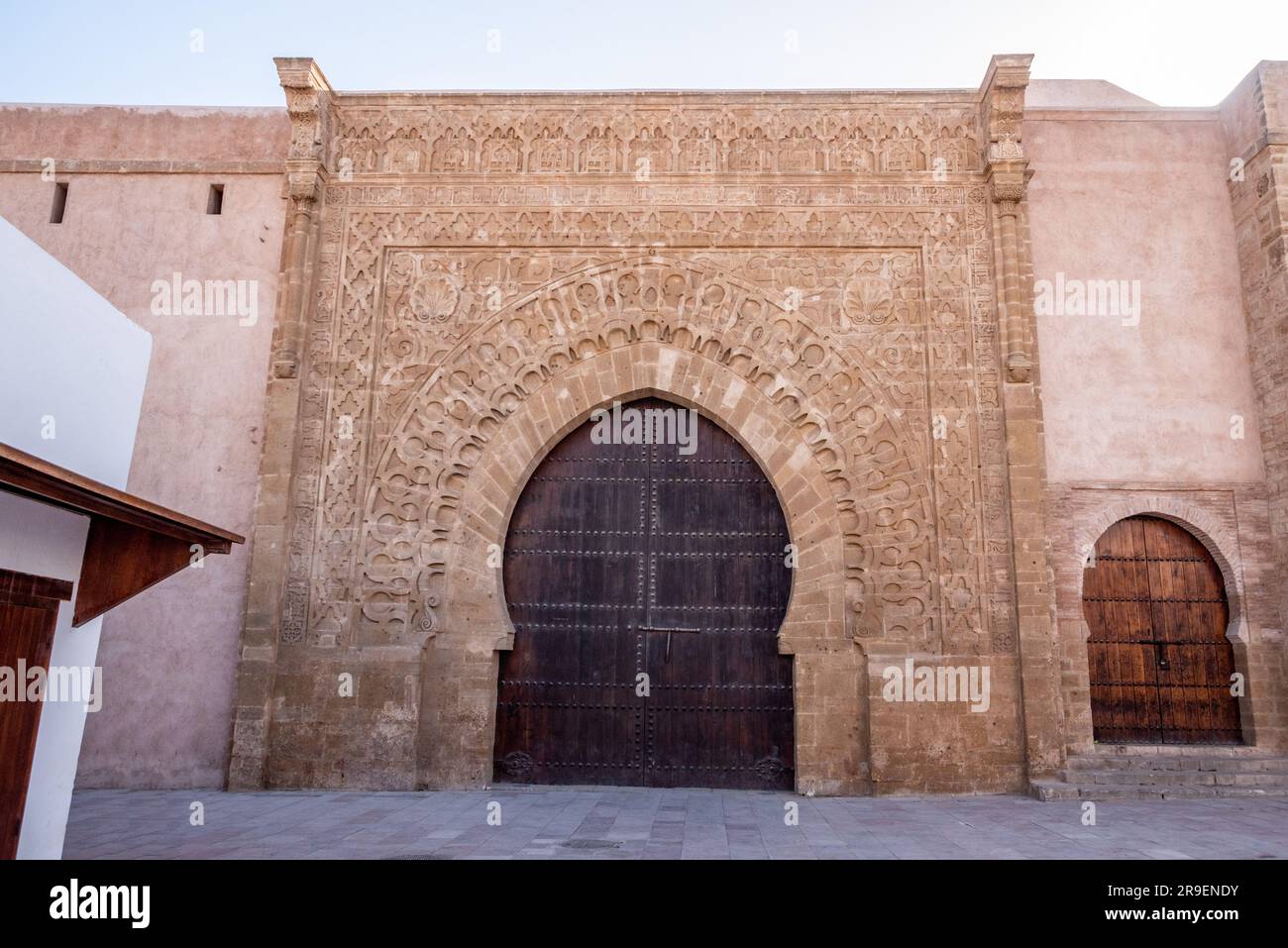 Ancient wall and main gate of the famous Kasbah of the Udayas in ...