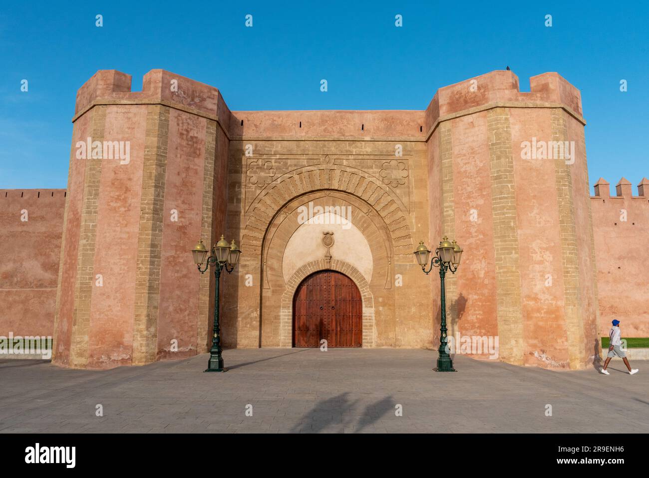 Big medieval city gate Bab el Had at the medina of Rabat, Morocco Stock ...
