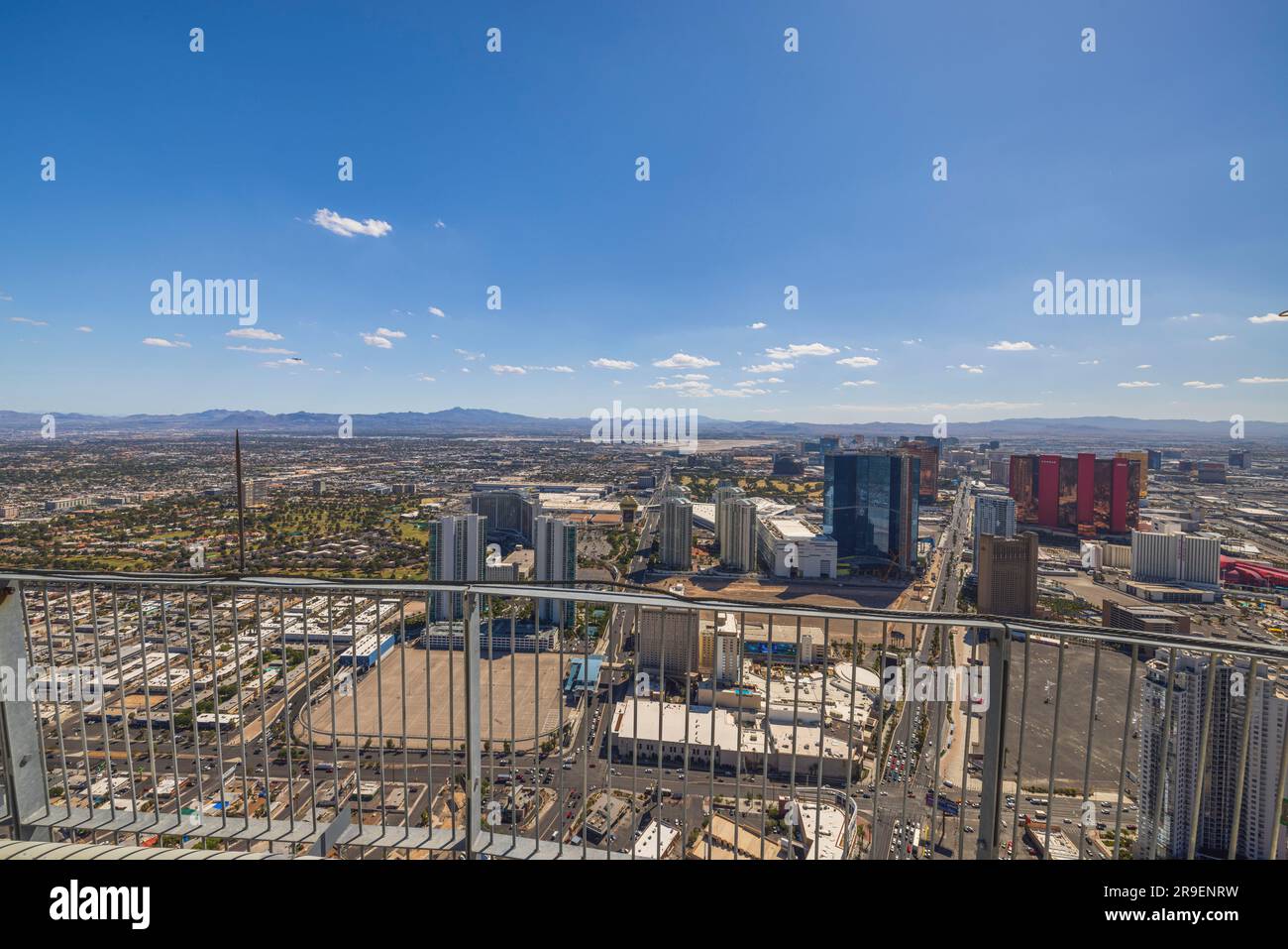 Beautiful view from observation deck of Strat Hotel on Las Vegas Strip ...