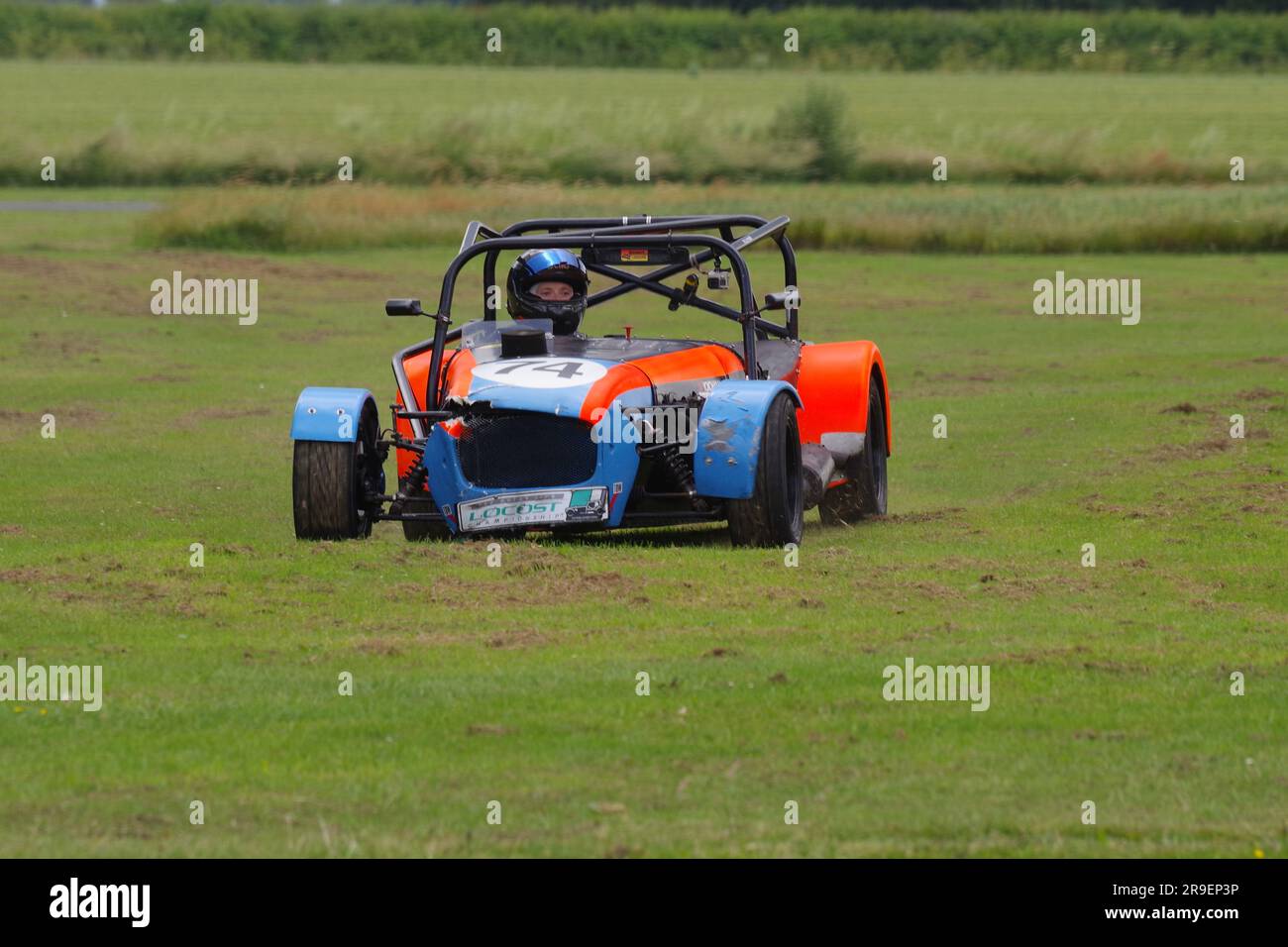 Dalton on Tees, 25 June 2023. Jack Lynas driving across the grass after ...