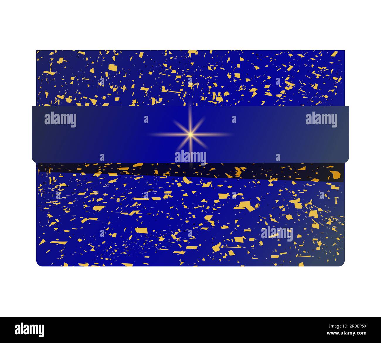 Blue gift box with glitter and star icon Design element Holiday ...