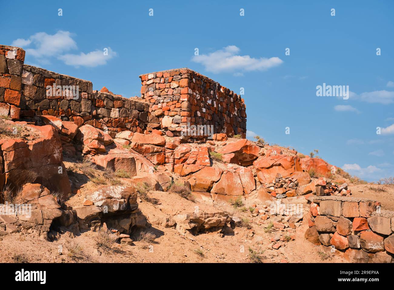 The ruins of the ancient fortress of Erebuni, the kingdom of Urartu in ...