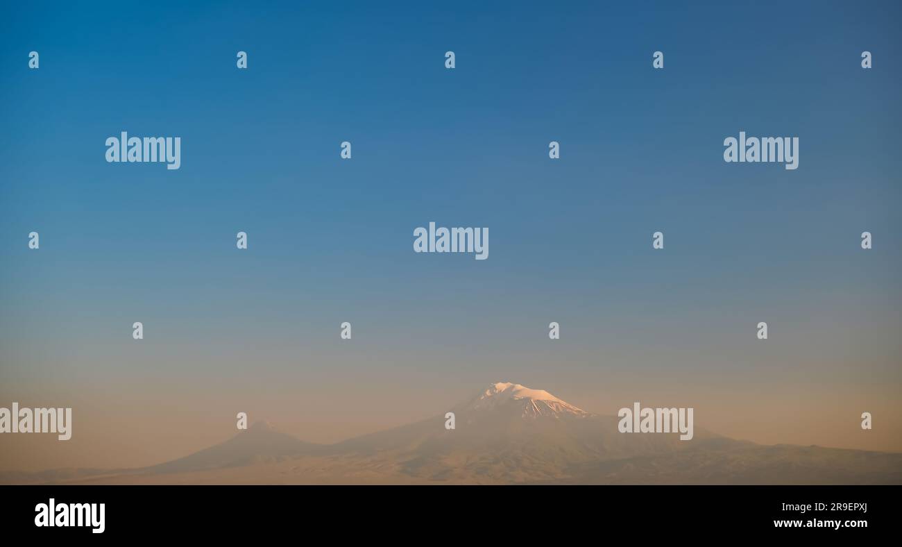 Sunset over Mount Ararat, located on the territory of the Armenian ...