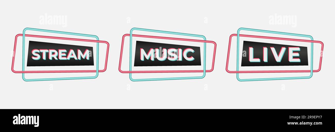 Stickers set for popular social networks. Black-blue-pink modern ...