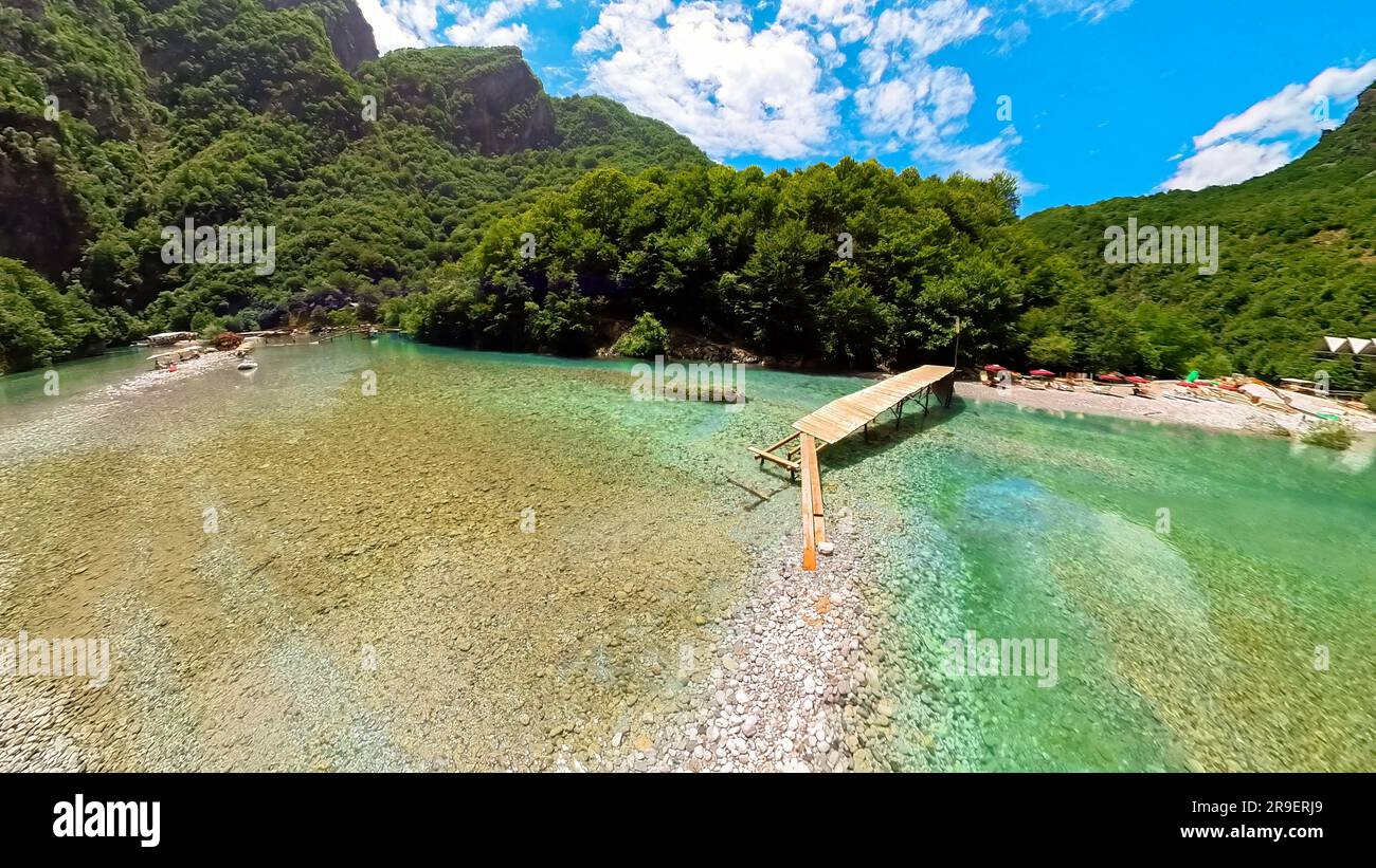 Shala River originates from melting snow and glaciers in Albanian Alps ...