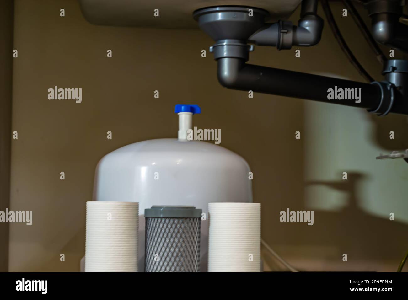 water filter system for home on background kitchen Stock Photo - Alamy