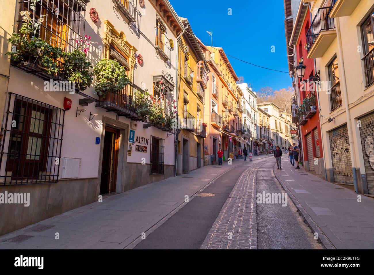 Granada, Spain - February 22, 2022: Generic architecture and street ...