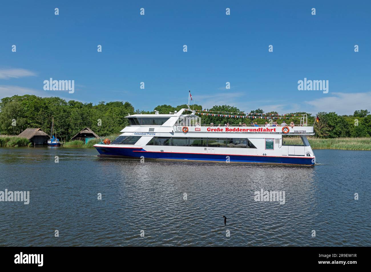 Excursion boat, harbour, Prerow, Fischland-Darss-Zingst, Mecklenburg ...