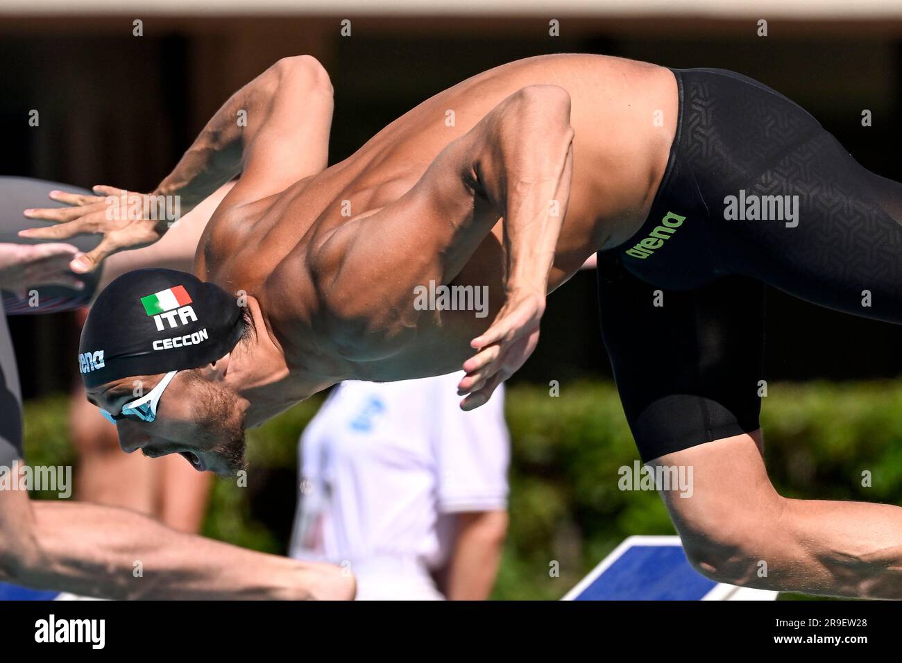 Thomas Ceccon of Italy competes in the 50m Butterfly Men Heats during ...