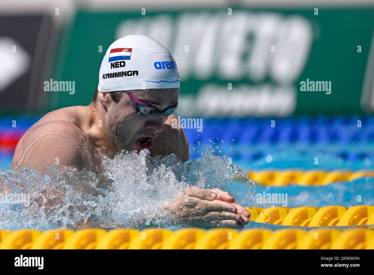 Arno Kamminga of Nthe Netherlands competes in the 200m Breaststroke Men ...
