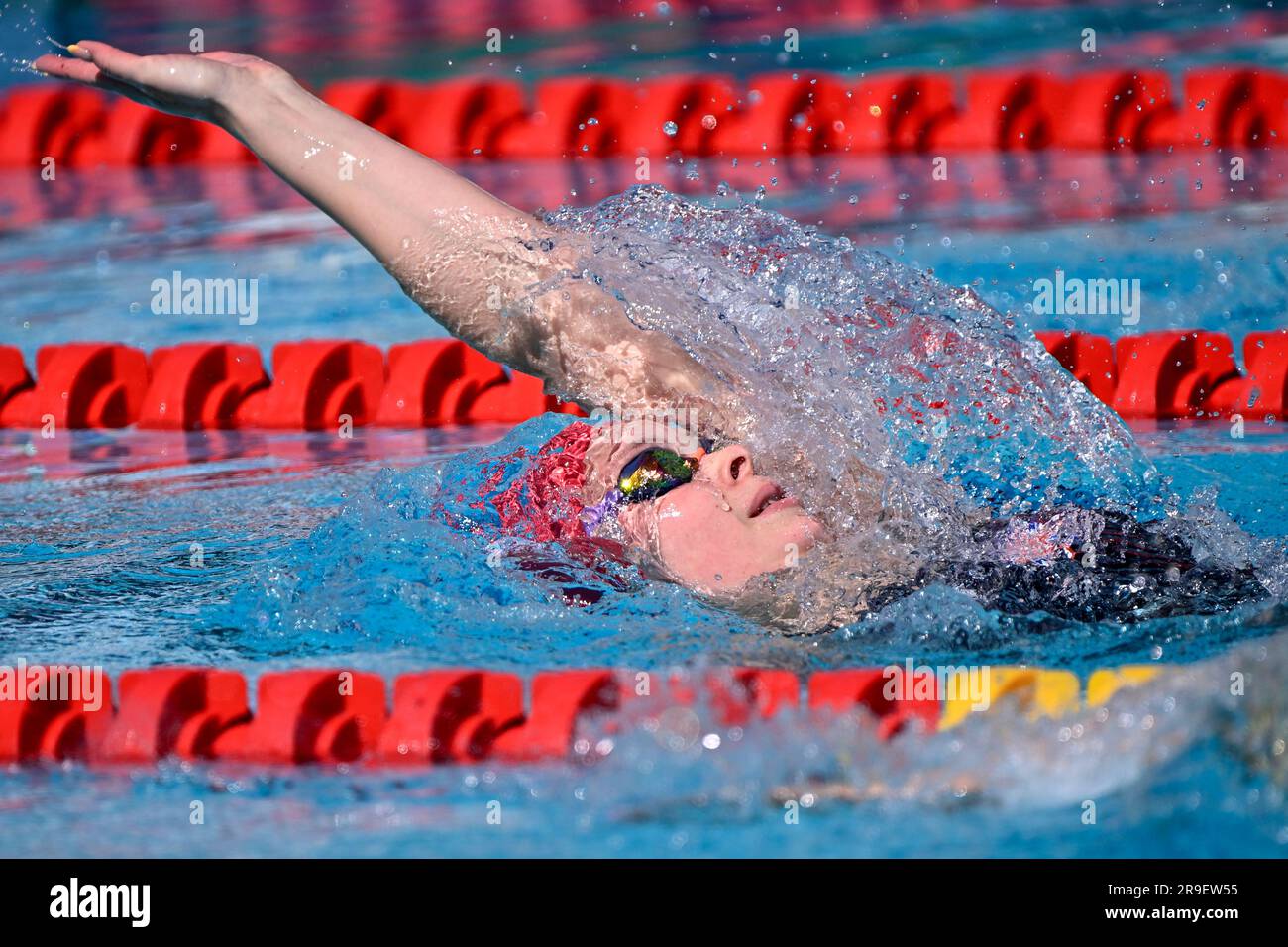 Katie Shanahan of Great Britain competes in the 200m Backstroke Women ...