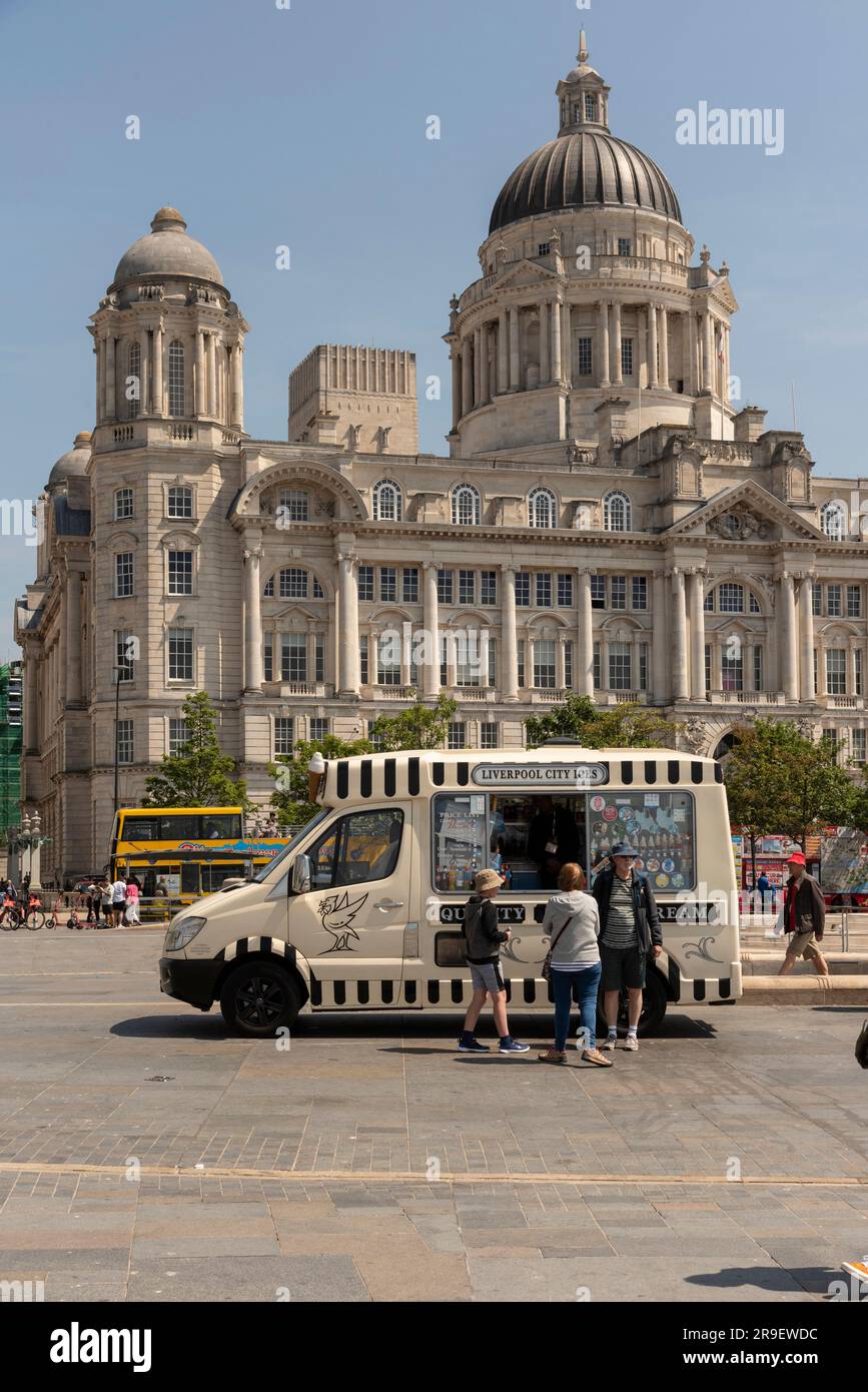 Liverpool, England, UK. 8 June 2023. Mobile ice cream business with ...