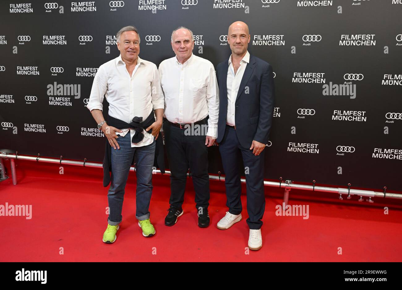 26 June 2023, Bavaria, Munich: Producer Nico Hofmann (l-r), Uli Hoeneß ...