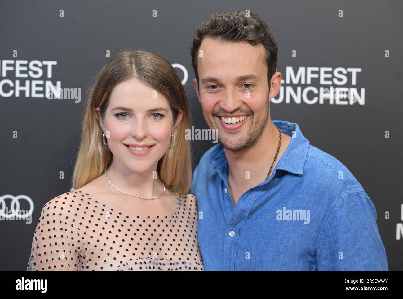 Munich, Germany. 26th June, 2023. Actors Leonie Brill and Moritz Lehmann show up at the premiere ...